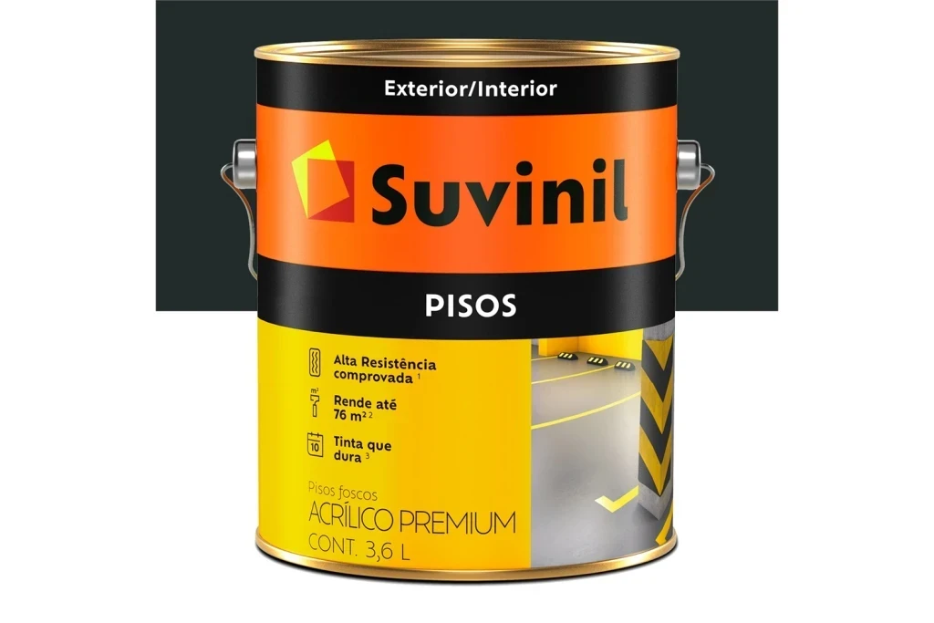 Tinta Acrílica para Piso Fosco Preto 3,6 Litros - REDEMAC