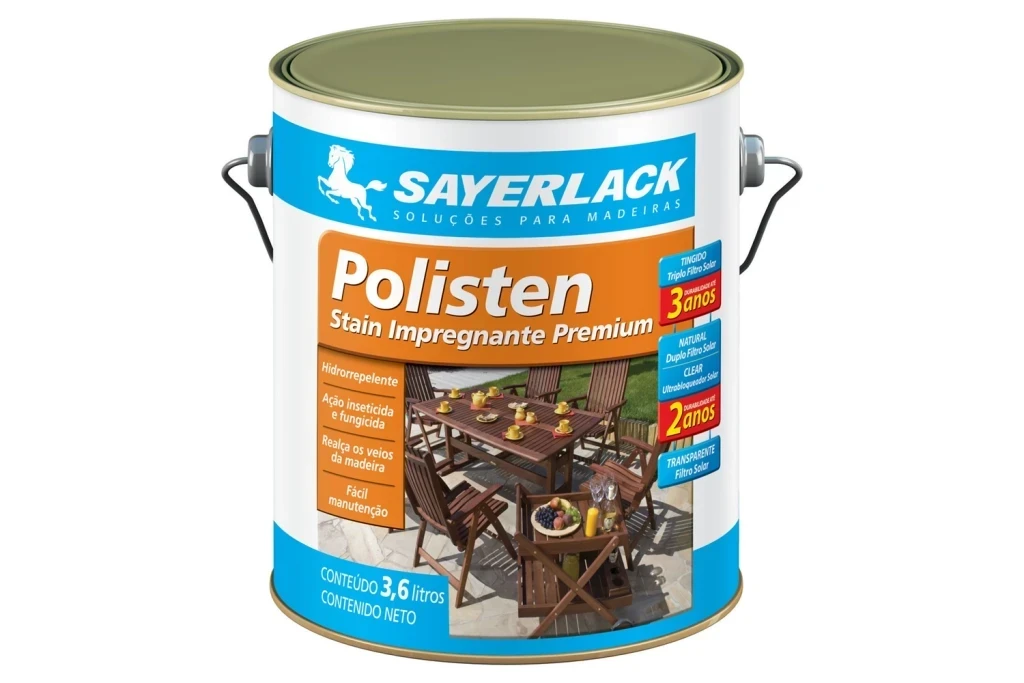 Verniz Stain Impregnante Premium Acetinado Polisten Imbuia 3,6 Litros ...